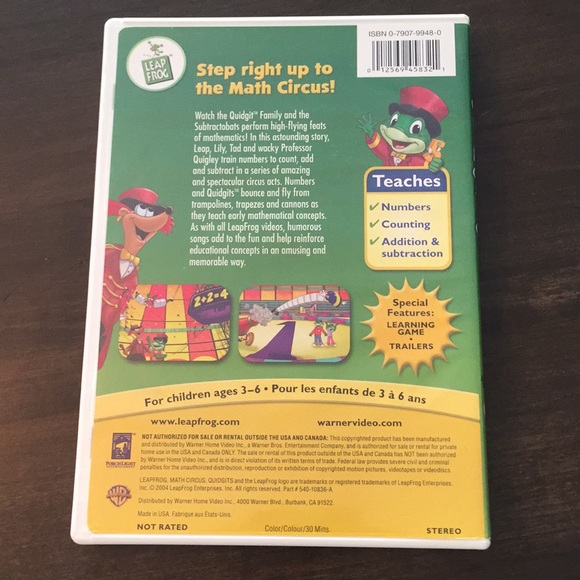 Leapfrog | Other | Leap Fog Math Circus Dvd | Poshmark